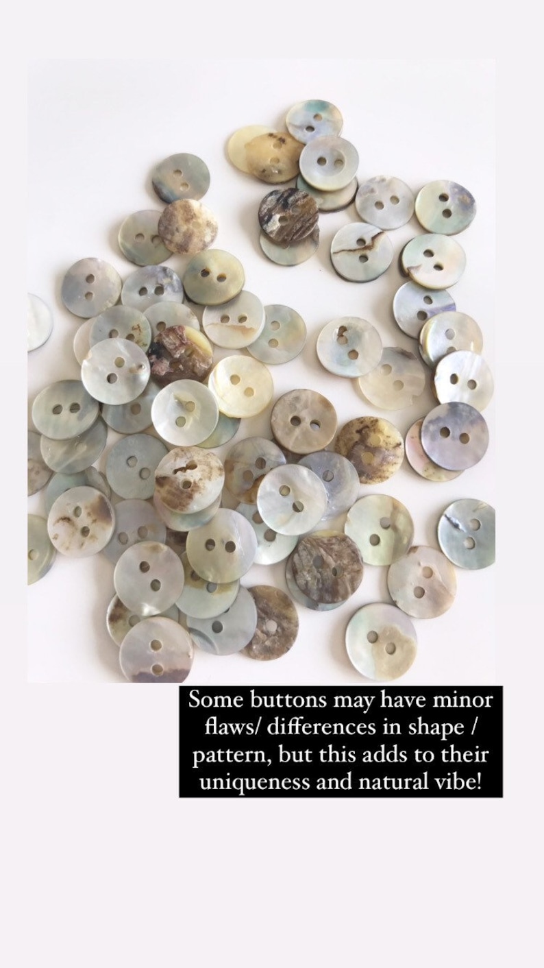 REAL MOTHER of PEARL Buttons 10mm/ 15mm Shell Buttons Free - Etsy
