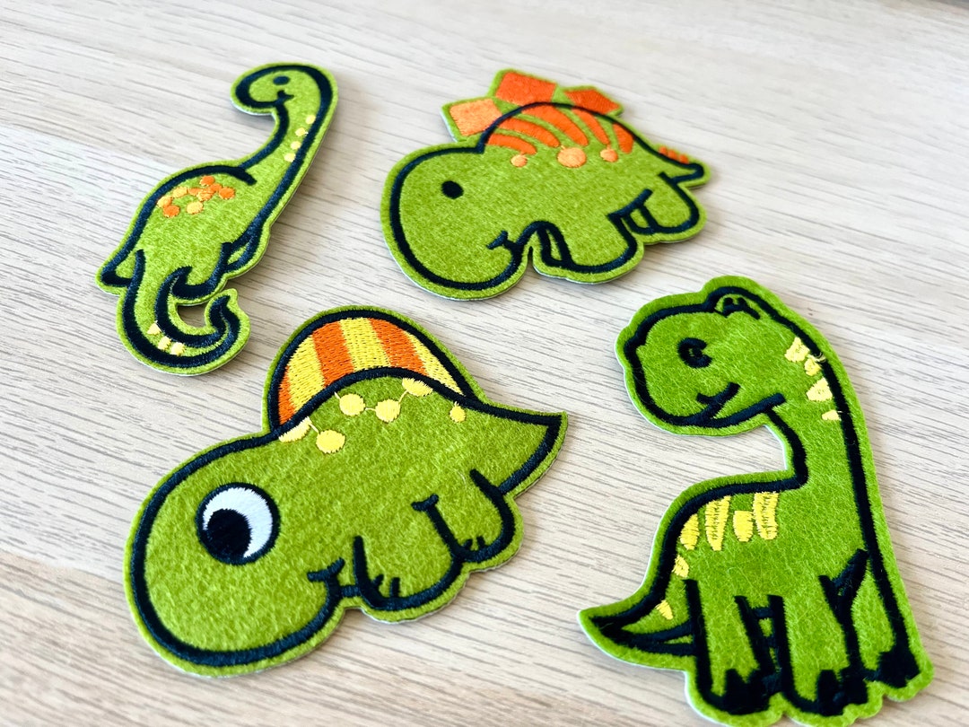 Green Dinosaur Patches! | Dino Badge | Cute Patch | Kids Felt Patch ...