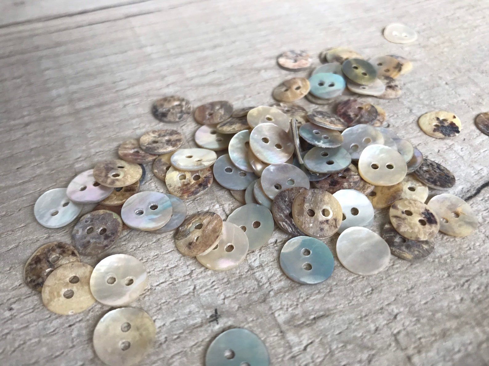 REAL MOTHER of PEARL Buttons 10mm/ 15mm Shell Buttons Free | Etsy UK