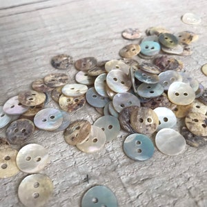REAL MOTHER of PEARL Buttons 10mm/ 15mm Shell Buttons Free - Etsy