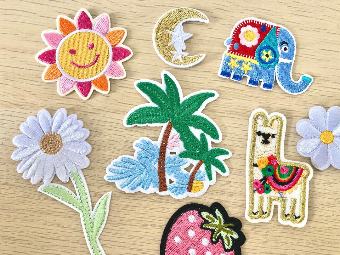 PINK GIRLY Patches | Quirky | Fun|butterflies Flowers Childrens ...