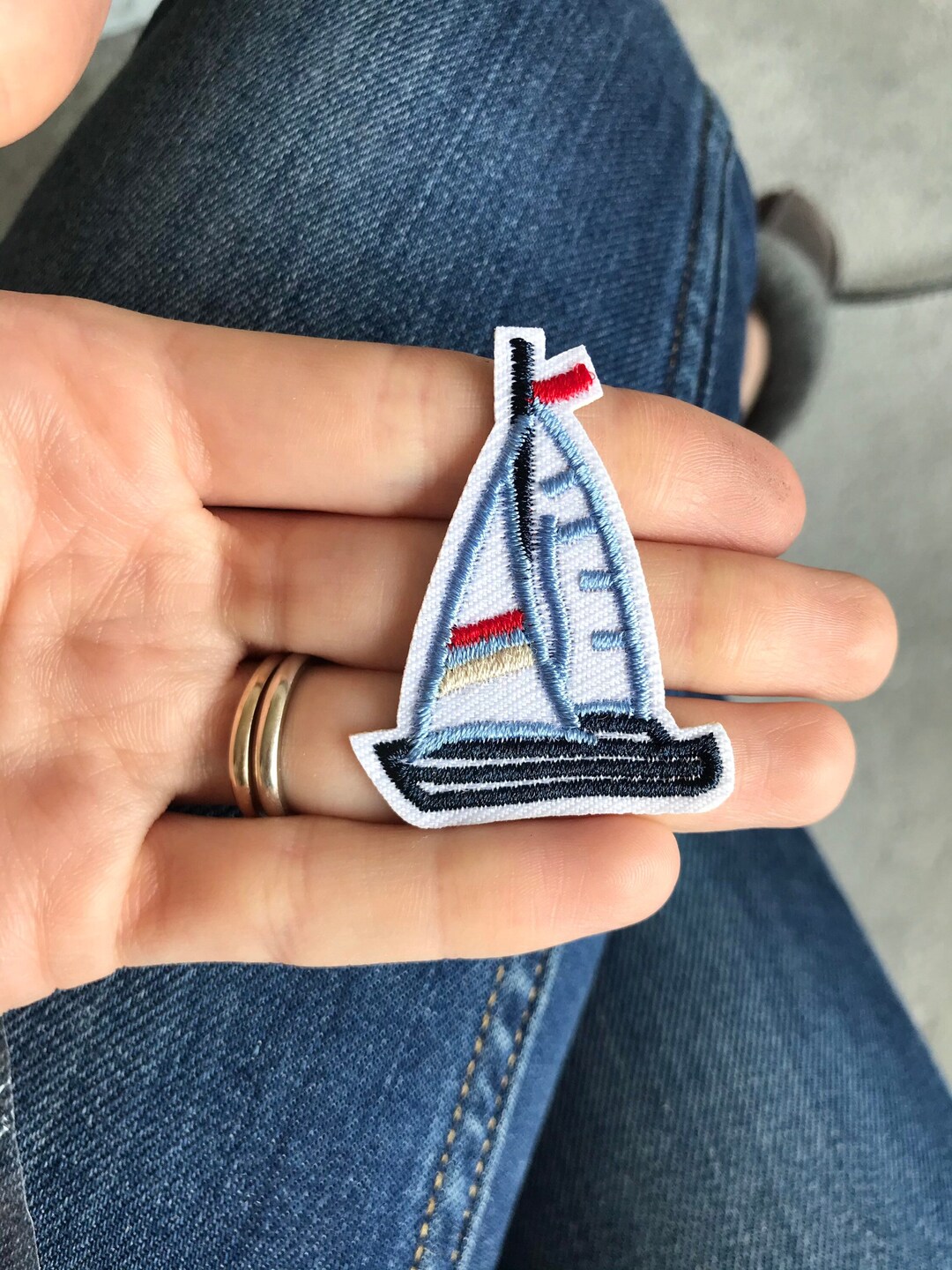 Boat Iron-on Patch, Nautical Badge, Maritime Badge, DIY Embroidery ...