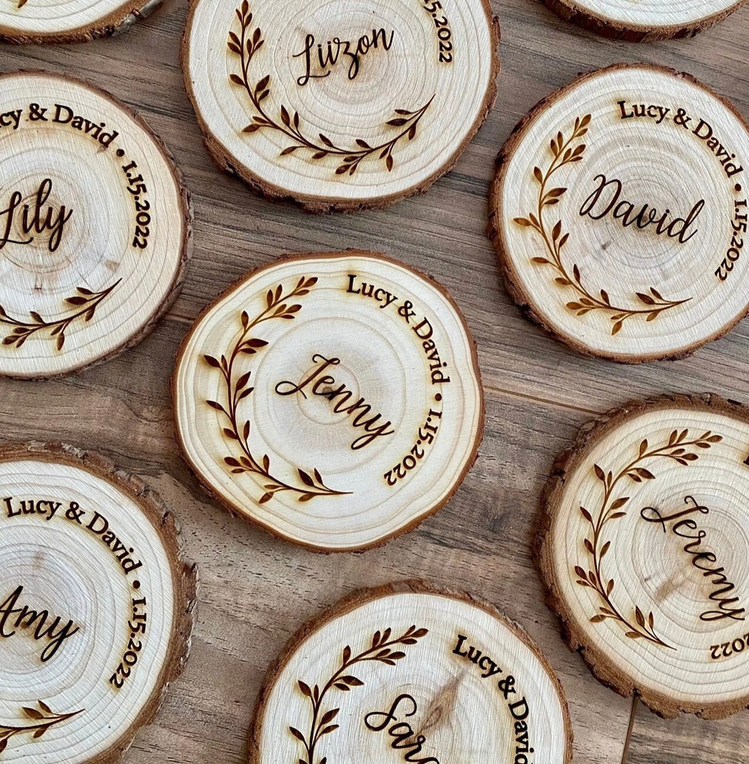 Wood Coasters as Wedding Favors for Guests in Bulk, Personalized ...