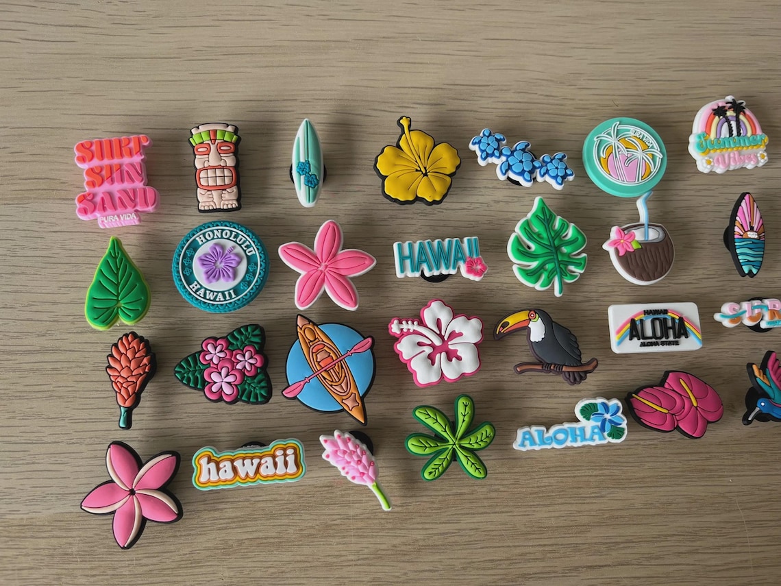Tropical Hawaii Shoe Charms | Clog Girly Charm Cute Shoe Pin Badge Pink ...