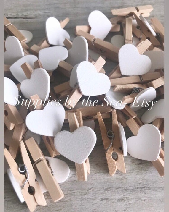 10 Mini Wooden Heart Pegs Rustic DIY Arts and Crafts Gift - Etsy