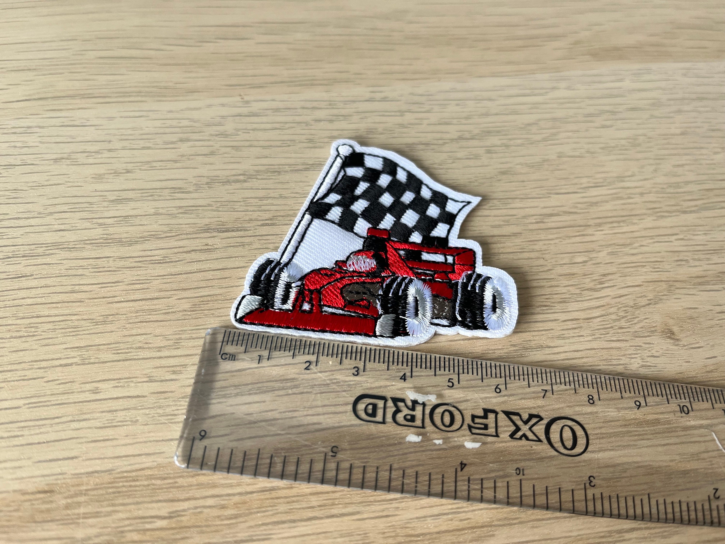 Race Car Iron-on Patch, Motor Sports Badge, Red Racing Car, Formula 1 ...