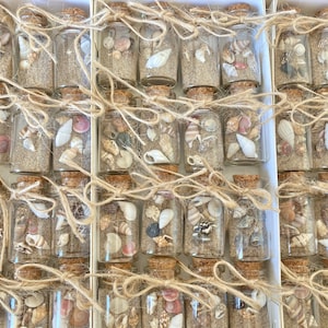 Handmade Mini Beach Sand Bottle, Beach in a Bottle Cork Sea Glass Shell ...