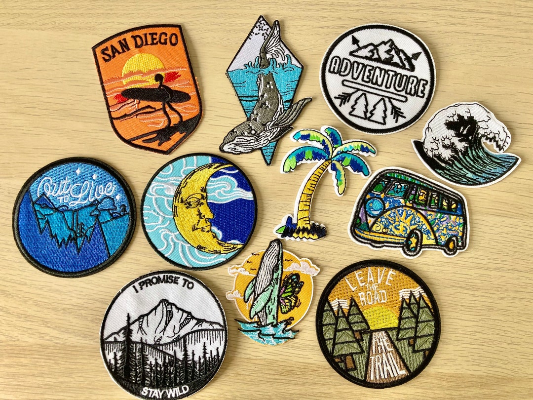 Embroidered Travel Patches: Surf, Beach, Adventure - Iron On - Etsy