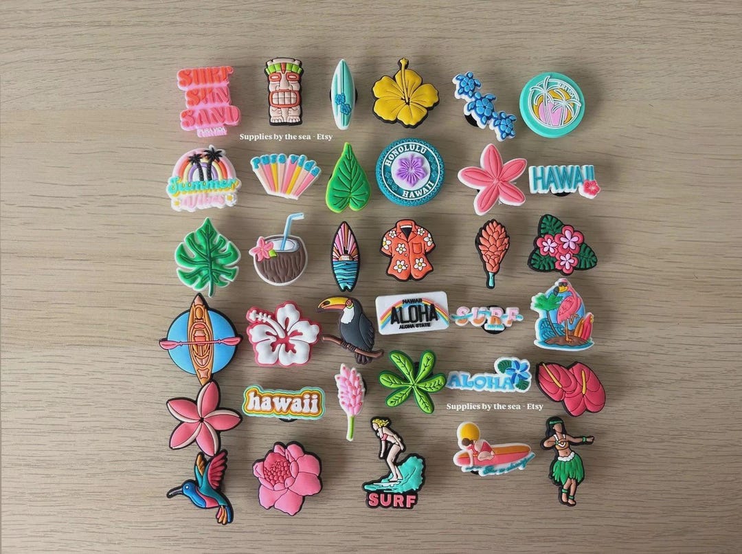 Tropical Hawaii Shoe Charms | Clog Girly Charm Cute Shoe Pin Badge Pink ...