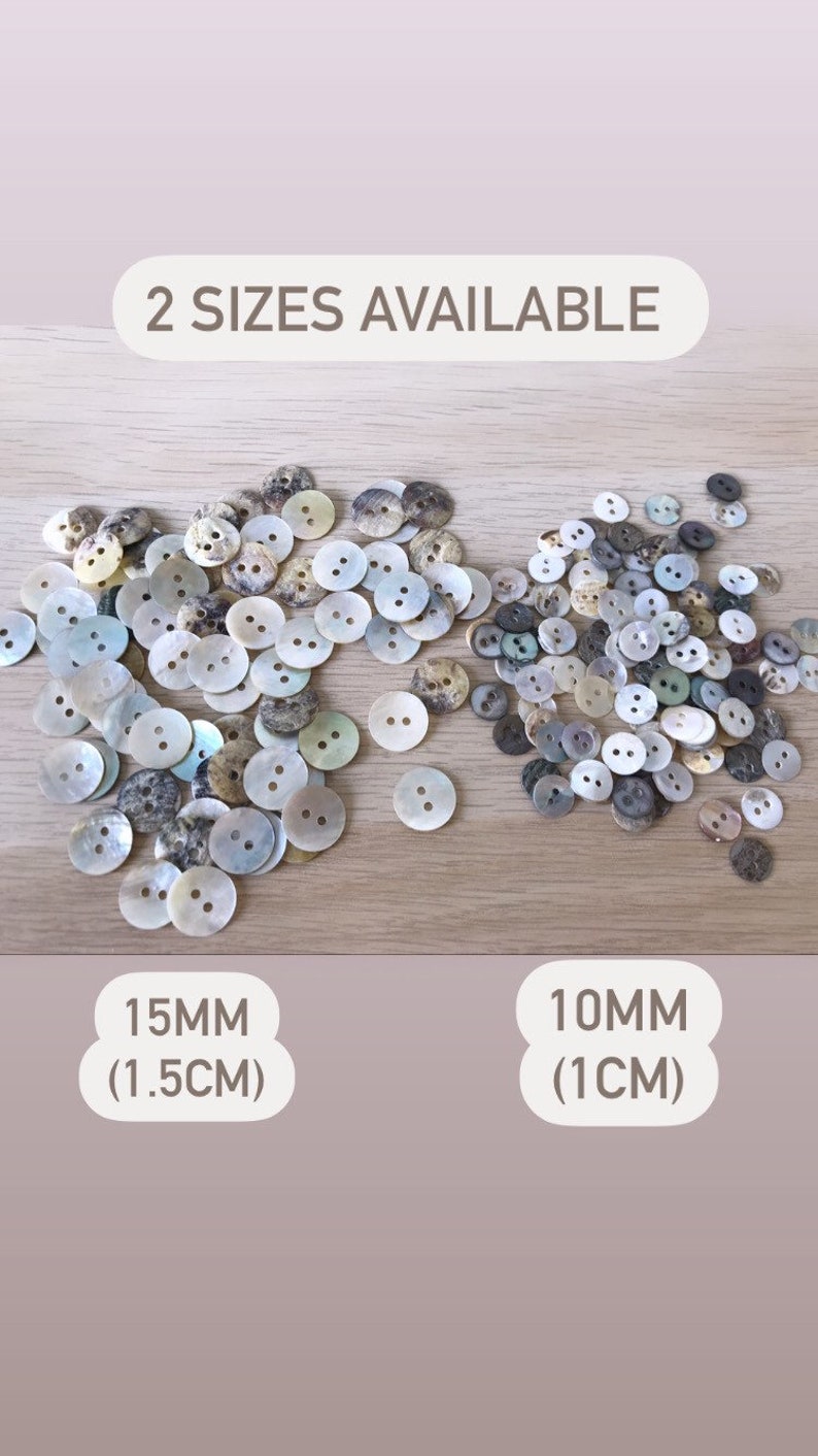 REAL MOTHER of PEARL Buttons 10mm/ 15mm Shell Buttons Free - Etsy
