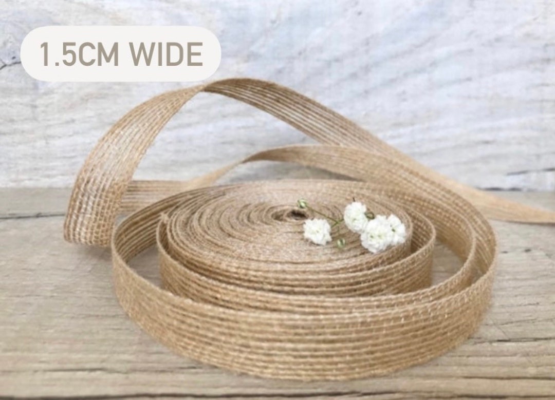 1.5cm Natural Jute Ribbon || Biodegradable, Burlap, Hemp. || Eco ...