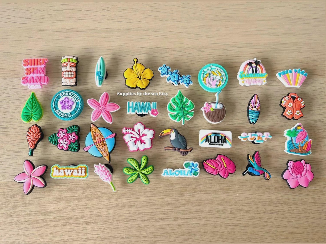 Tropical Hawaii Shoe Charms | Clog Girly Charm Cute Shoe Pin Badge Pink ...