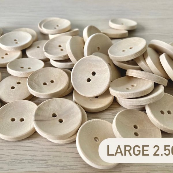 Natural Wood Buttons - Etsy UK