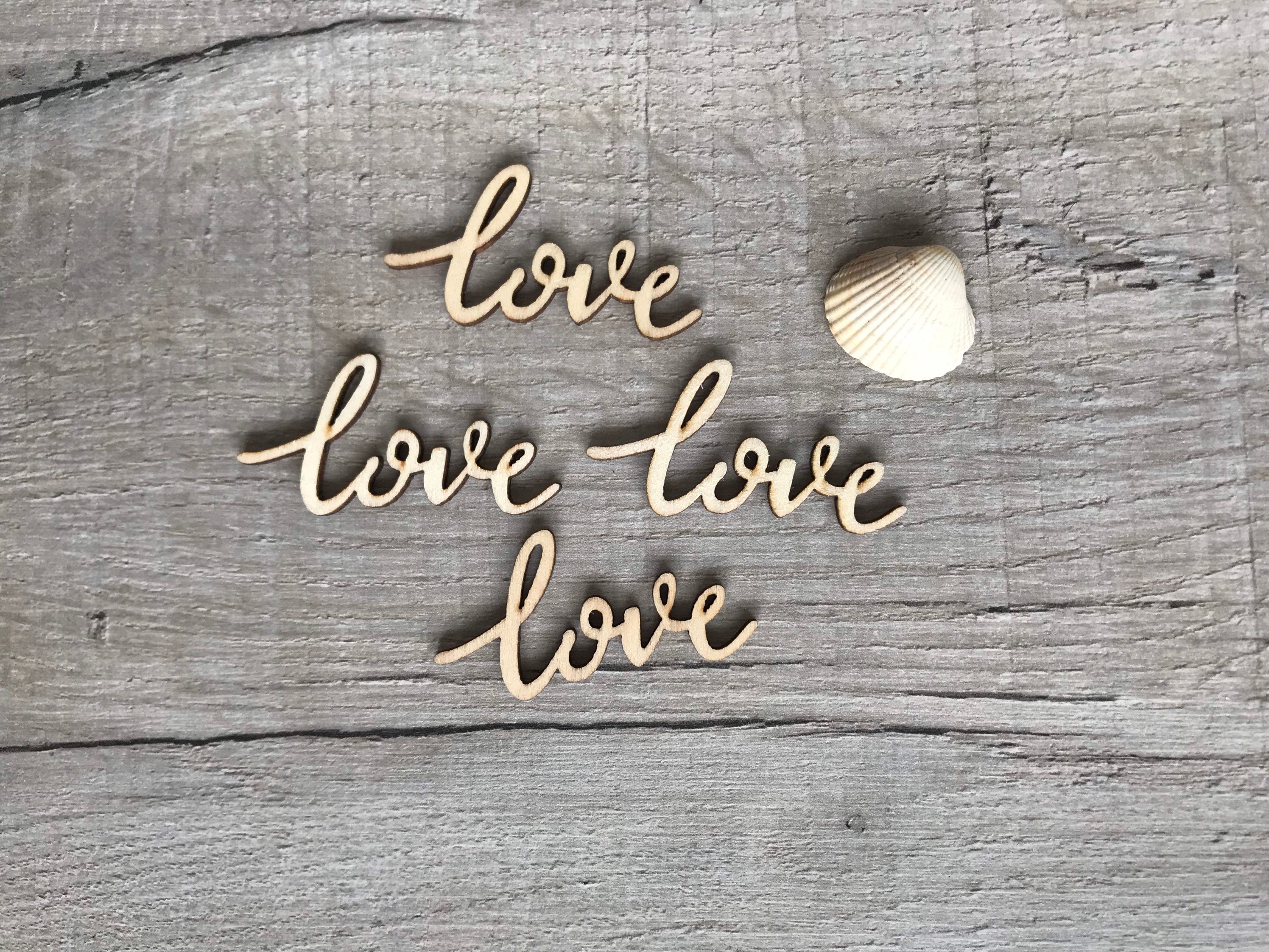 Large 6cm Wooden Love Table Confetti. Rustic Wedding Table | Etsy