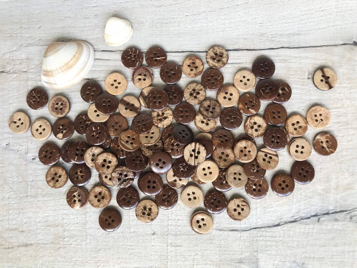 Coconut shell buttons. Fun quirky & eco friendly. Natural | Etsy