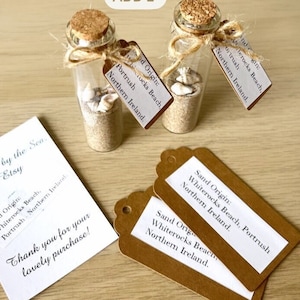 Handmade Mini Beach Sand Bottle, Beach in a Bottle Cork Sea Glass Shell ...