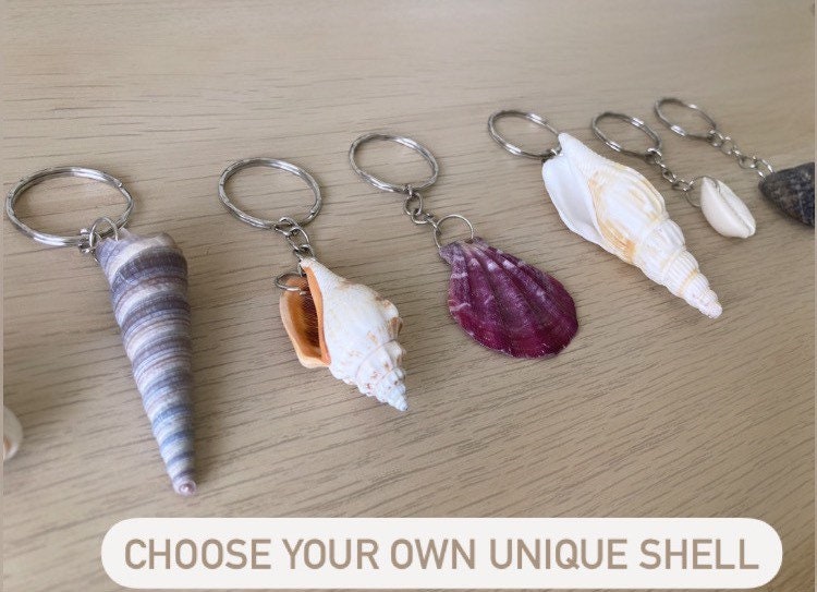 Sea Shell Keyring Choose Your Shell. Unique Each One is - Etsy