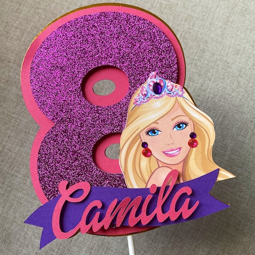 Barbie Inspired Shaker Cake Topper Custom BARBIE Cake Topper BARBIE ...