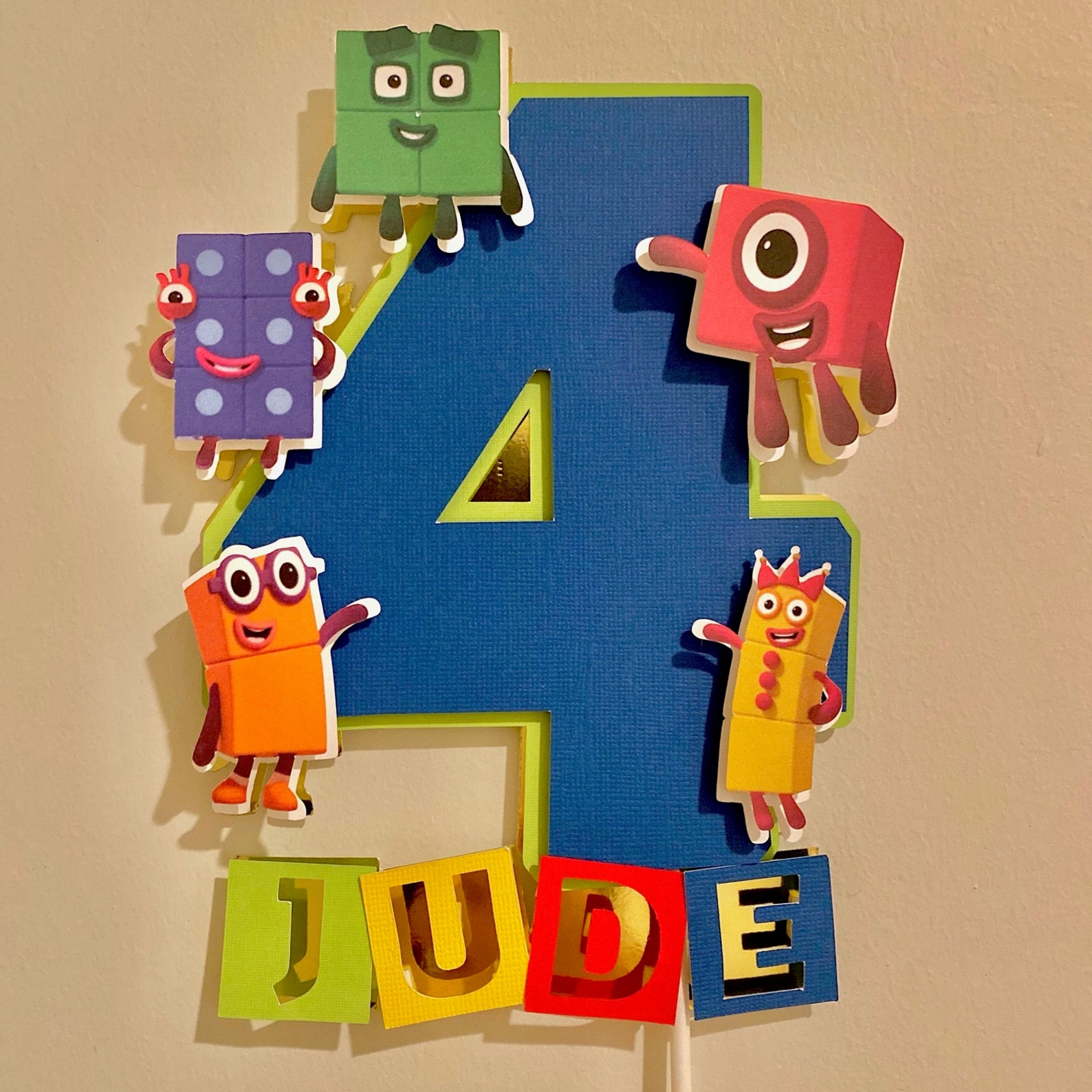 Number Blocks Cake Topper - Etsy
