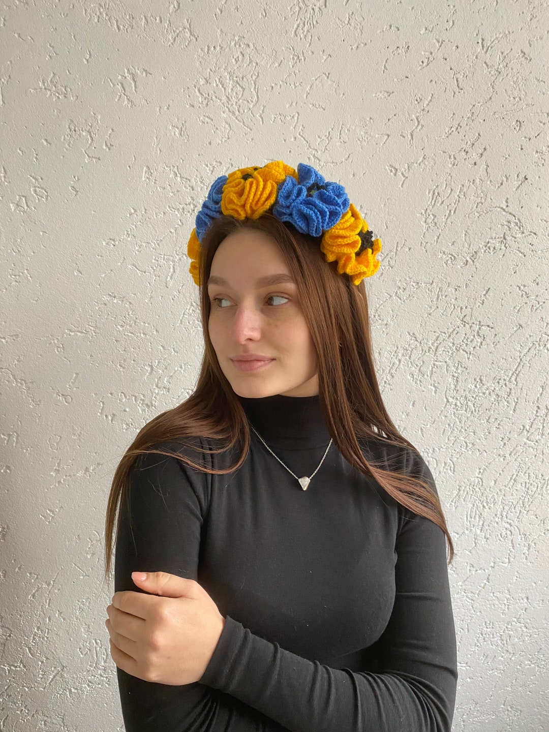 Ukrainian Girl Wreath - Handmade Blue and Yellow Floral Headpiece ...