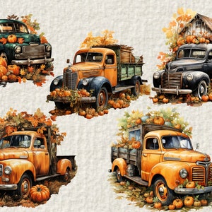 Clipart Fall Truck and Pumpkins Gift Printable Autumn Delight for ...