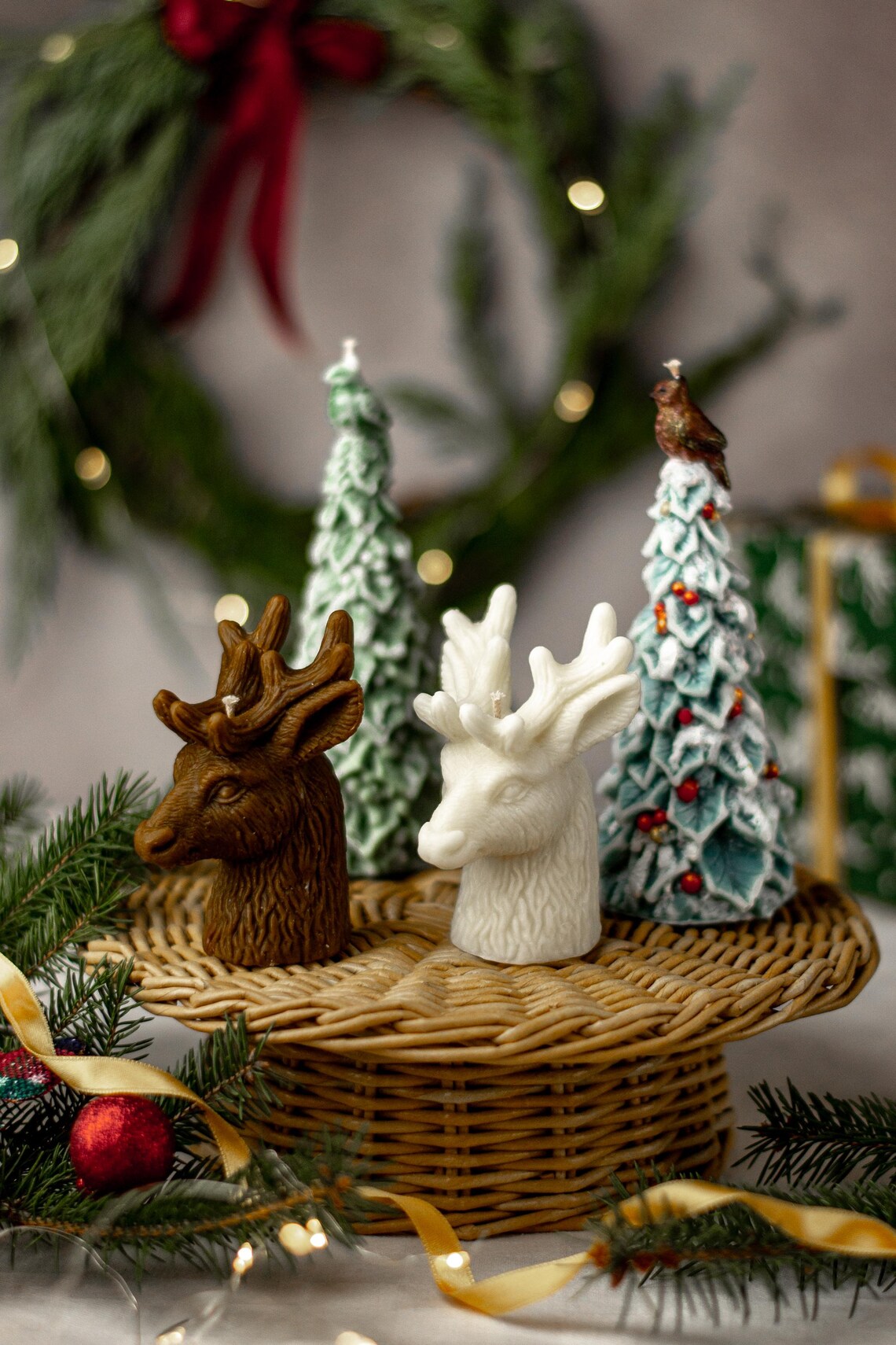 The Deer Christmas Candle - Deer Candle Home Decor - Craft Candle Deer ...