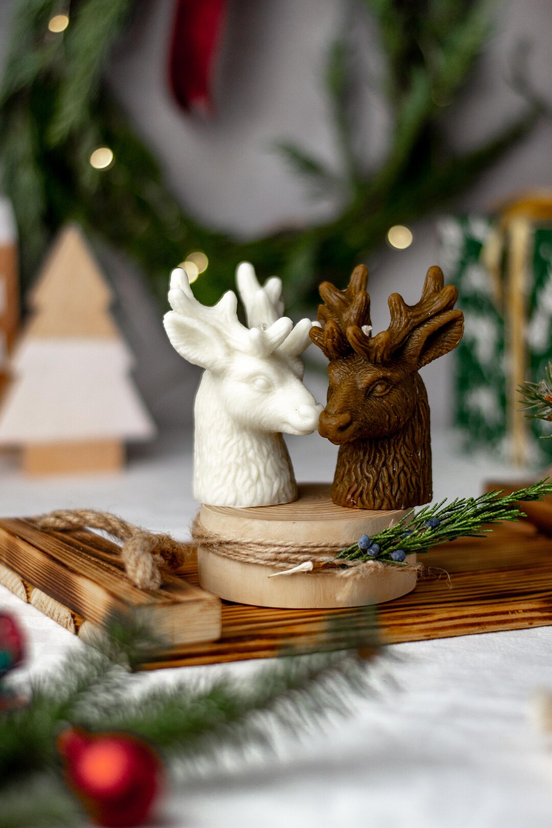 The Deer Christmas Candle - Deer Candle Home Decor - Craft Candle Deer ...