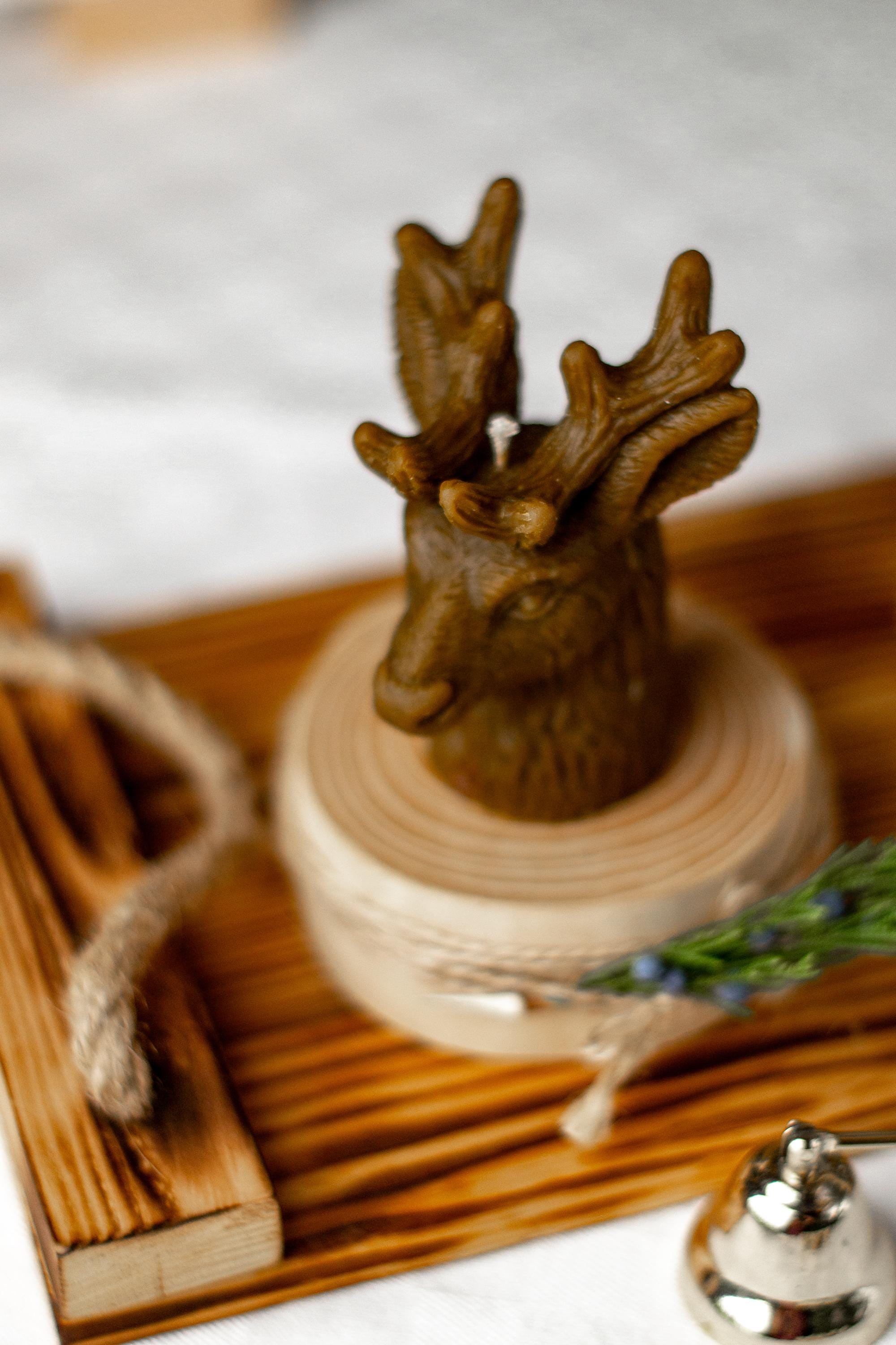 The Deer Christmas Candle - Deer Candle Home Decor - Craft Candle Deer ...