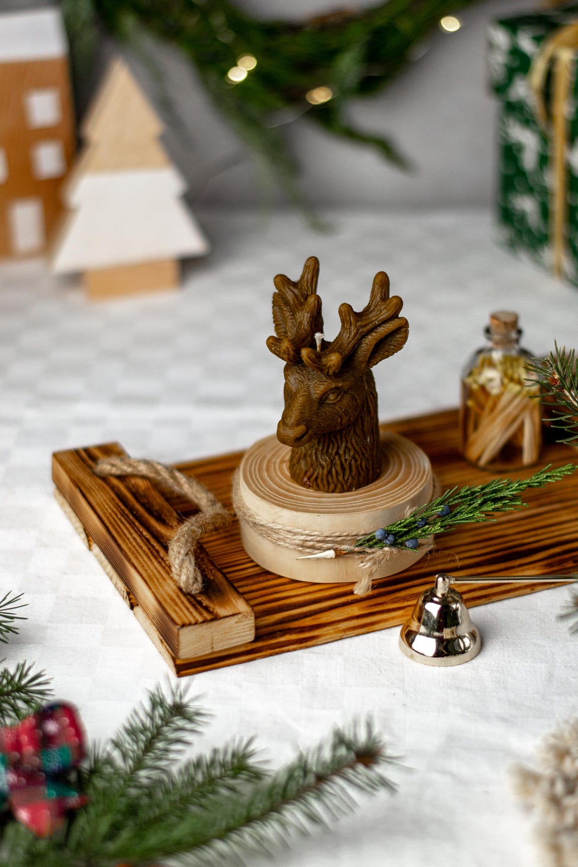 The Deer Christmas Candle - Deer Candle Home Decor - Craft Candle Deer ...