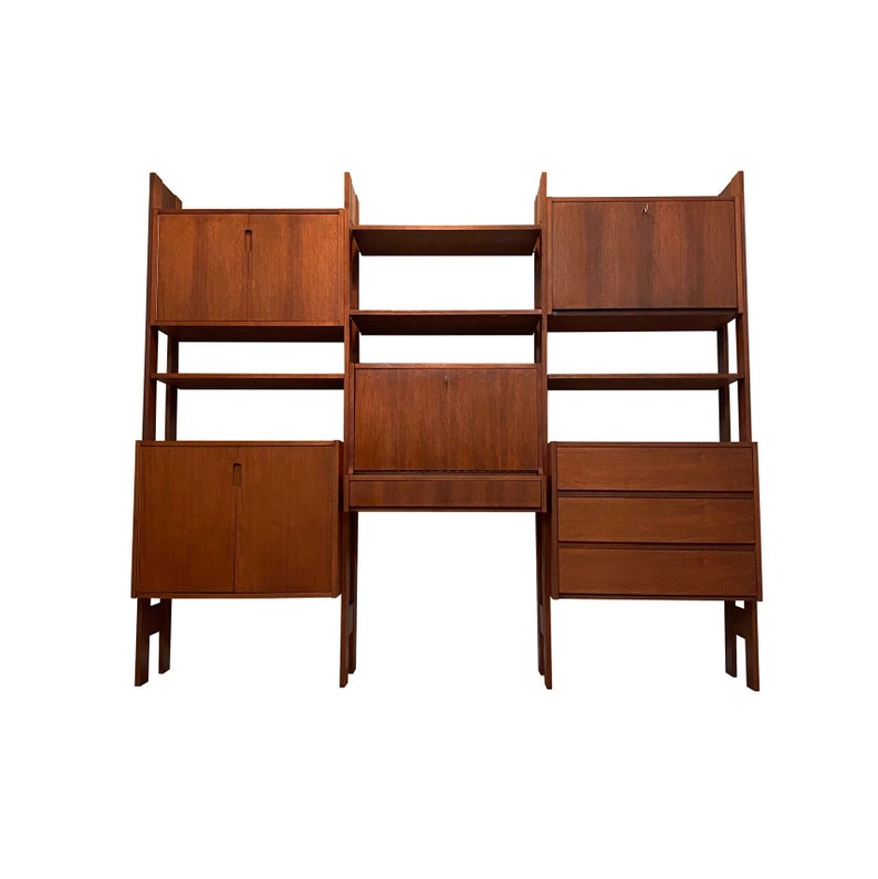 SOLD Mid Century 3 Bay Wall Unit/room Divider - Etsy