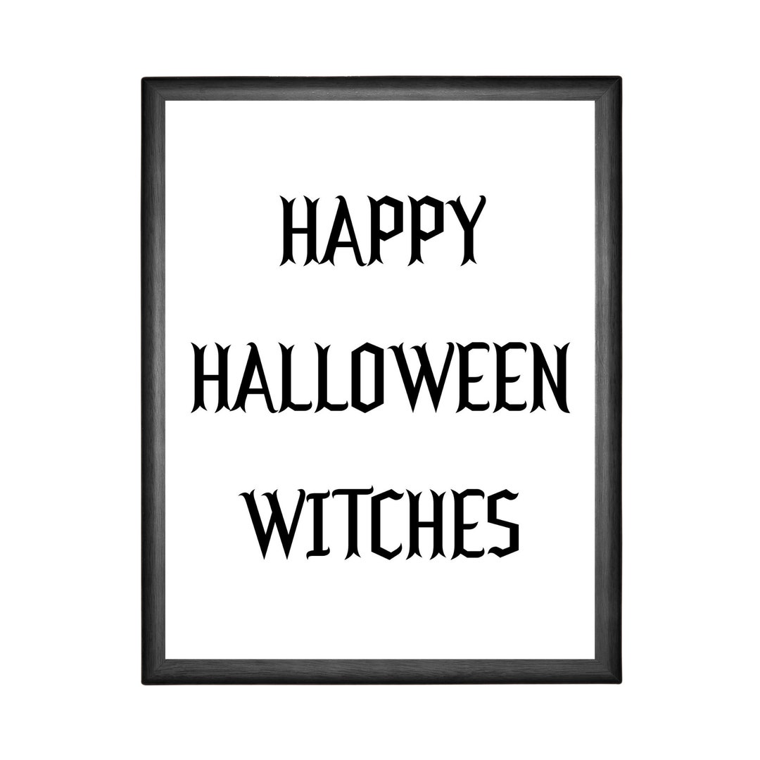 Happy Halloween Witches Printable Sign Modern Minimalist Wall - Etsy