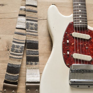 Vintage Striped Guitar Strap / Handmade Guitar Strap, Blue Striped ...