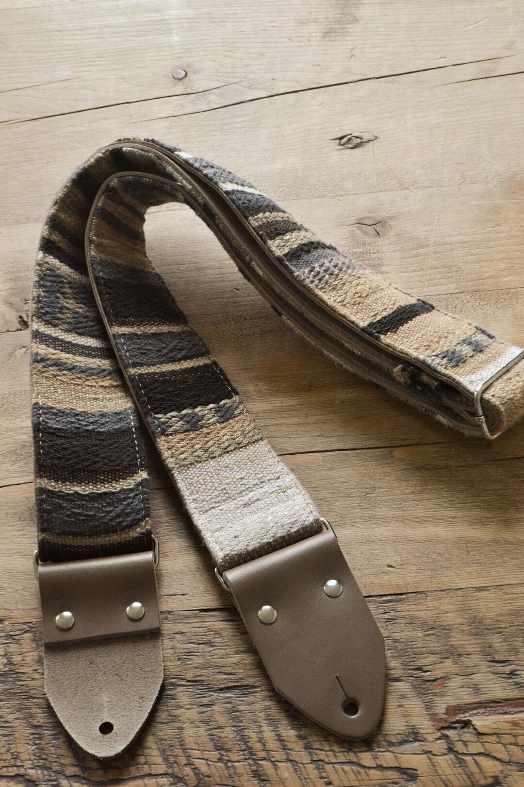 Vintage Striped Guitar Strap / Handmade Guitar Strap, Blue Striped ...