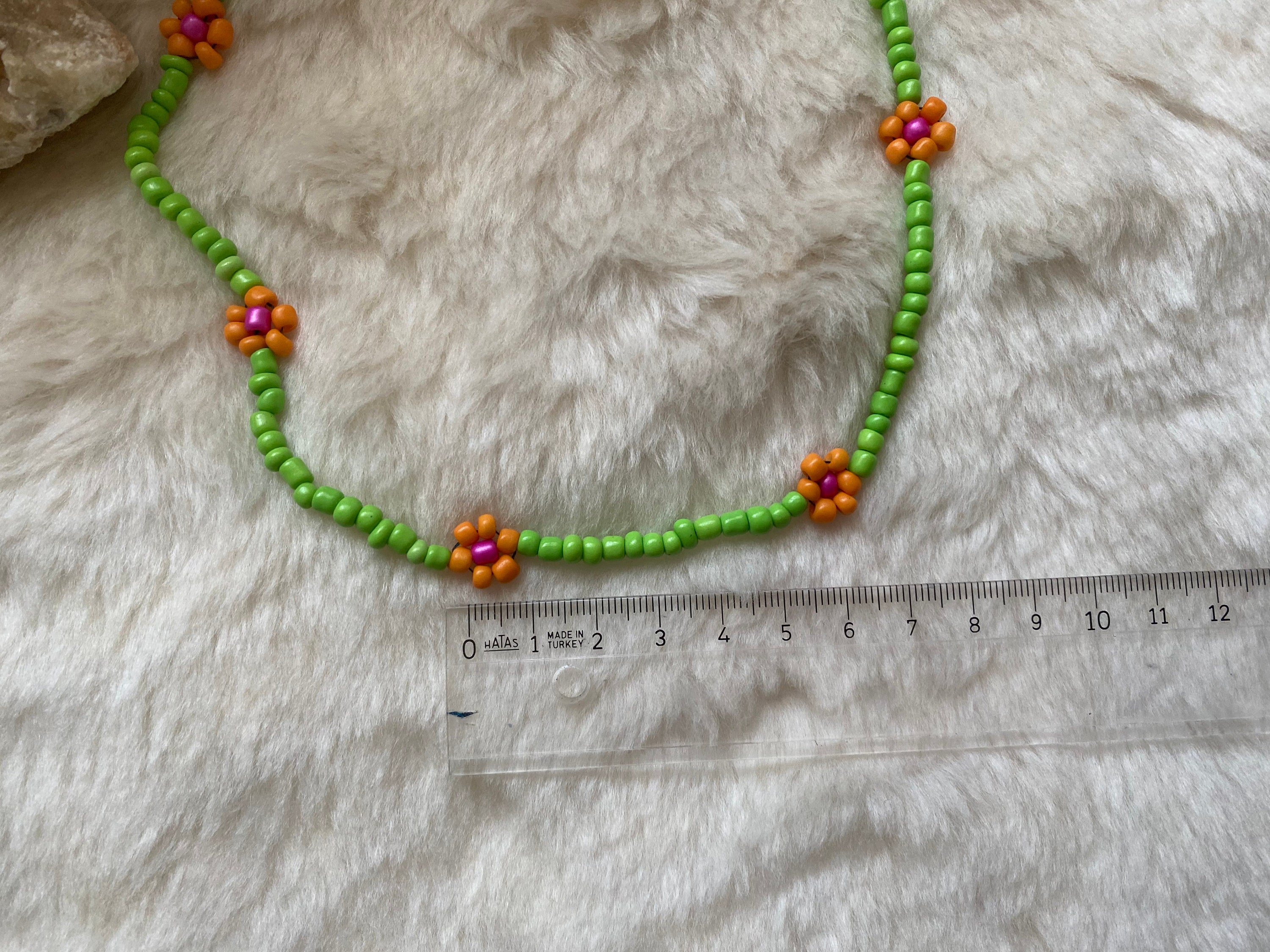 Daisy Necklace , Daisy Bead Seed Bead Flower Choker Necklace | Handmade ...