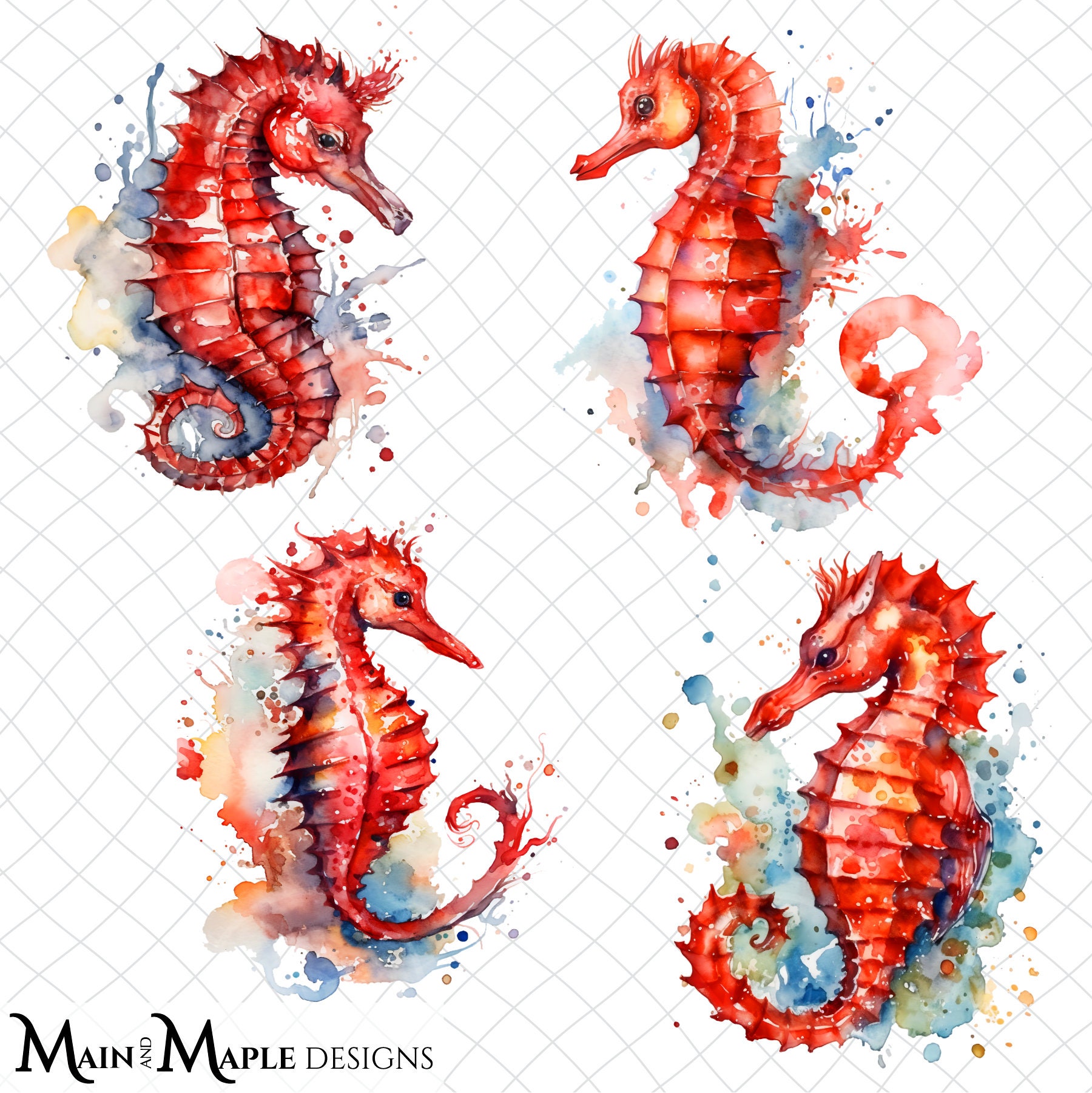 Seahorse Clipart 56 Images Transparent PNG Files Commercial Use Card ...