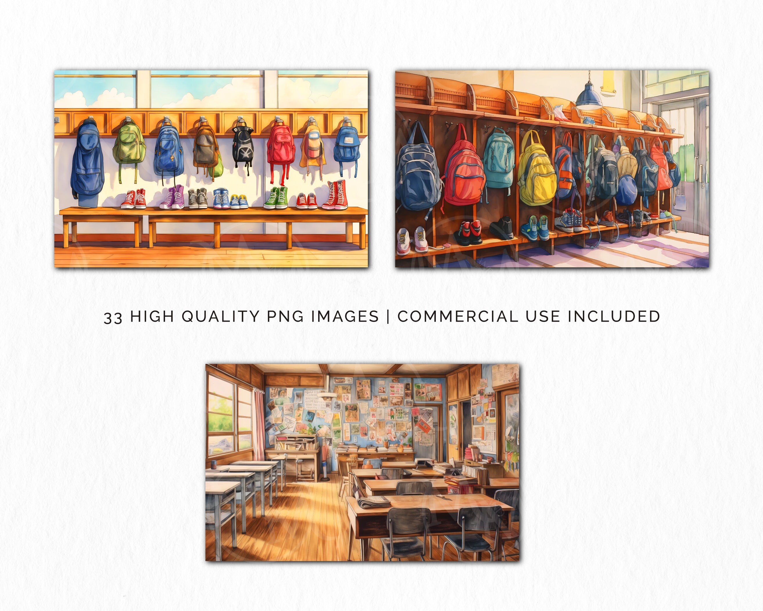 Back to School Scenes for Planner Stickers Card Making Scrapbooking ...