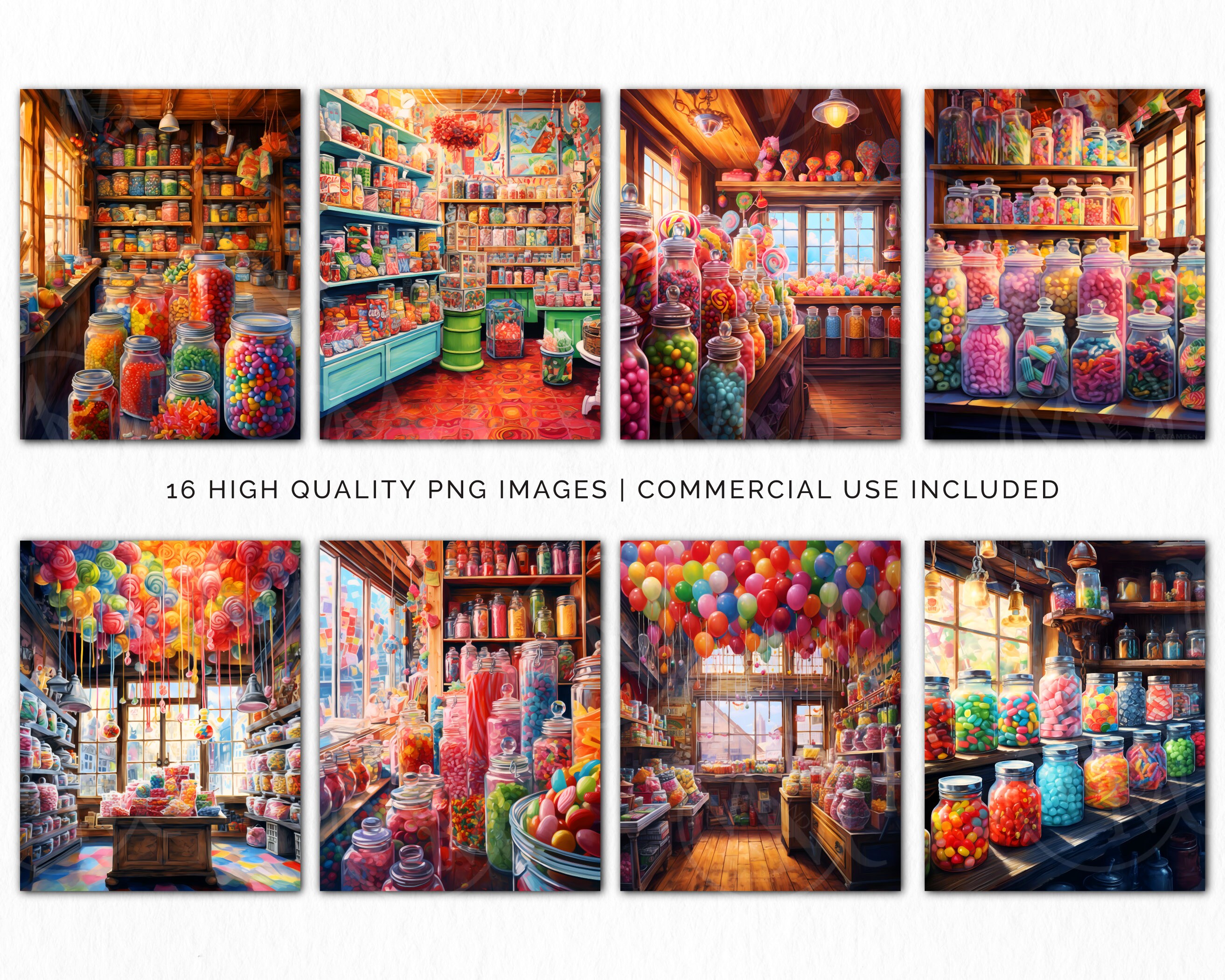 Candy Shop Clipart With Commercial Use for Card Making, Scrapbooking ...