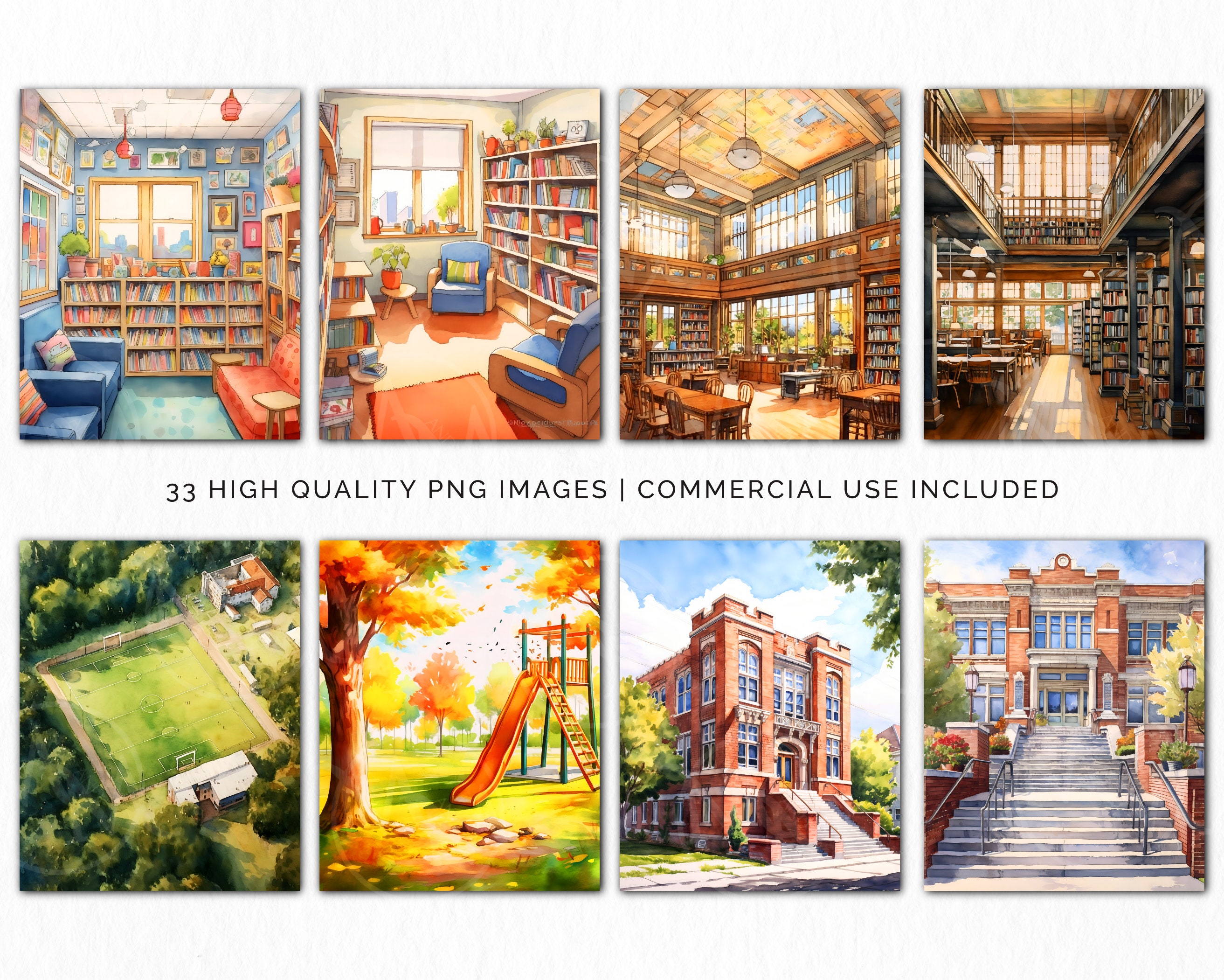 Back to School Scenes for Planner Stickers Card Making Scrapbooking ...