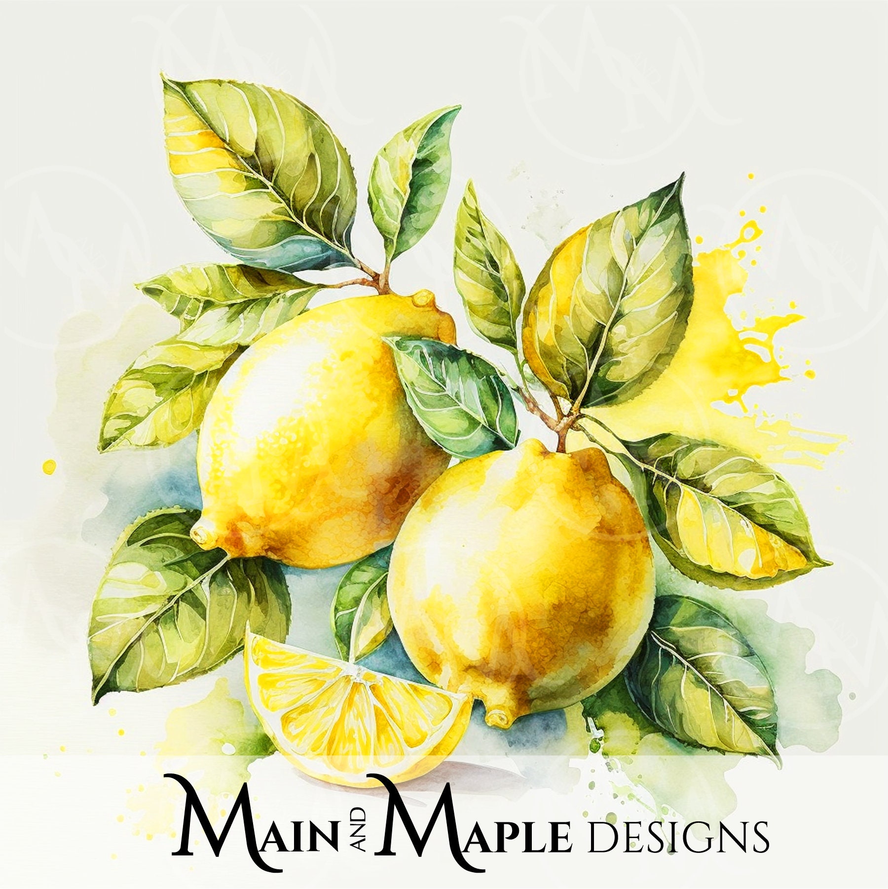 Lemons Watercolor 10 Scenes Clip Art Commercial Use - Etsy
