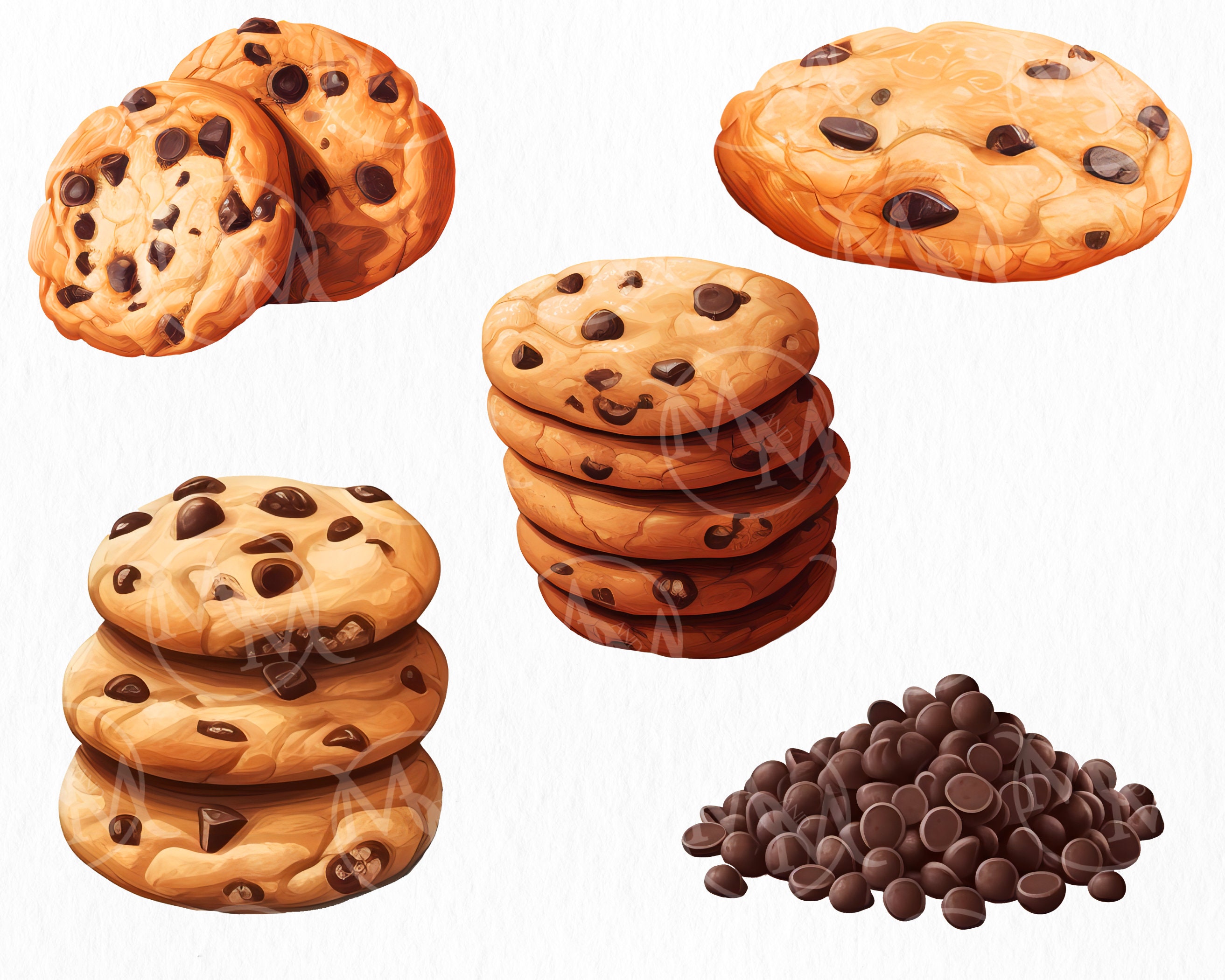 Chocolate Chip Cookie Clipart PNG Files With Commercial Use Chocolate ...