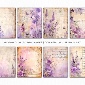 Lavender Vintage Scrapbook Paper With Commercial Use for Card - Etsy