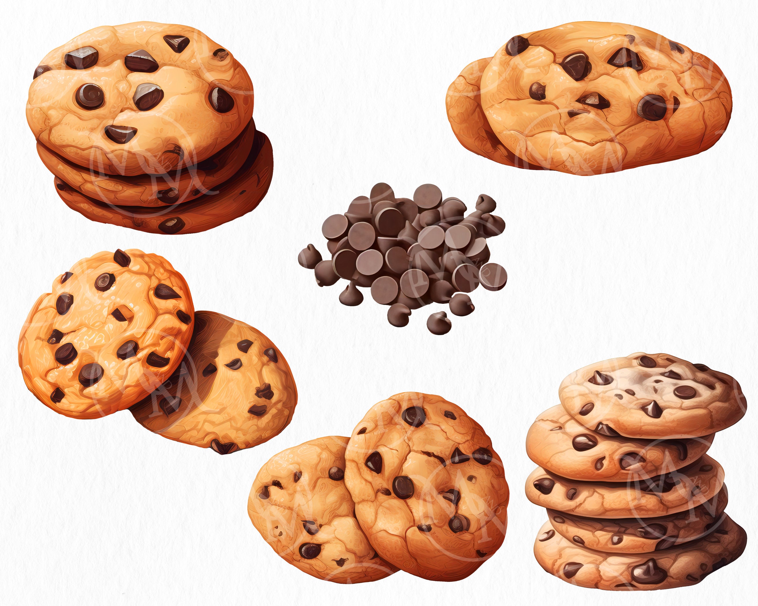 Chocolate Chip Cookie Clipart PNG Files With Commercial Use Chocolate ...