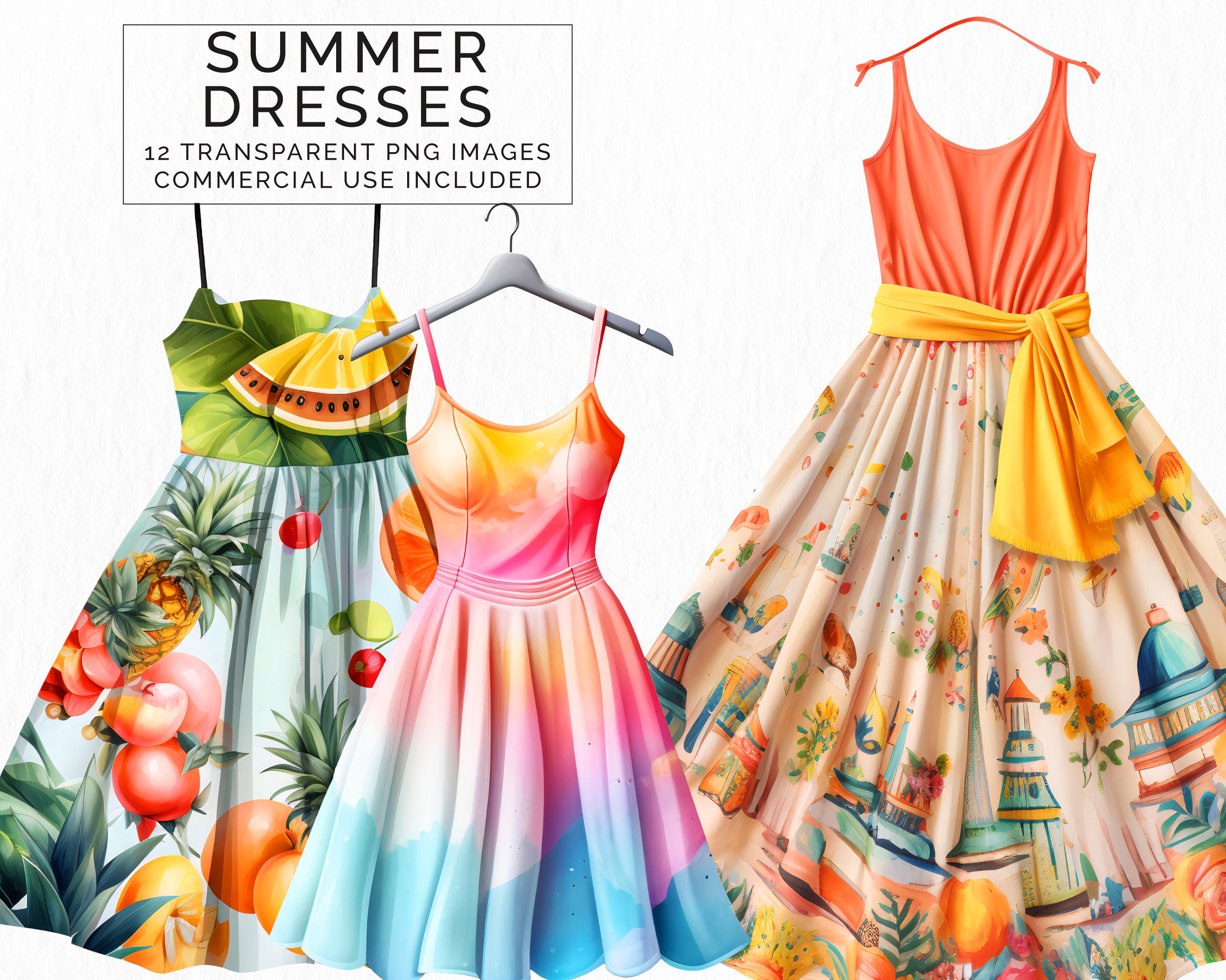 Summer Dress Clipart PNG Files With Commercial Use Sundress Clipart ...