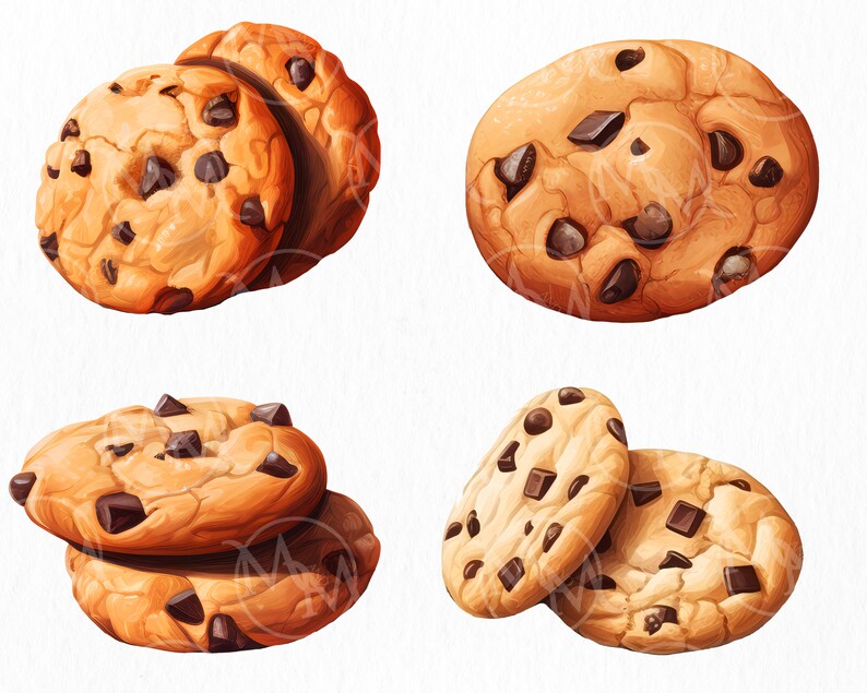 Chocolate Chip Cookie Clipart PNG Files With Commercial Use Chocolate ...
