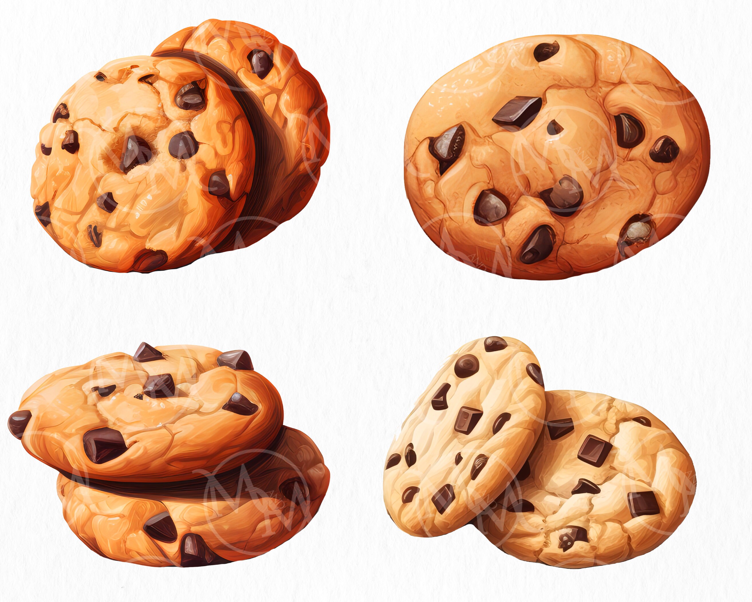 Chocolate Chip Cookie Clipart PNG Files With Commercial Use Chocolate ...