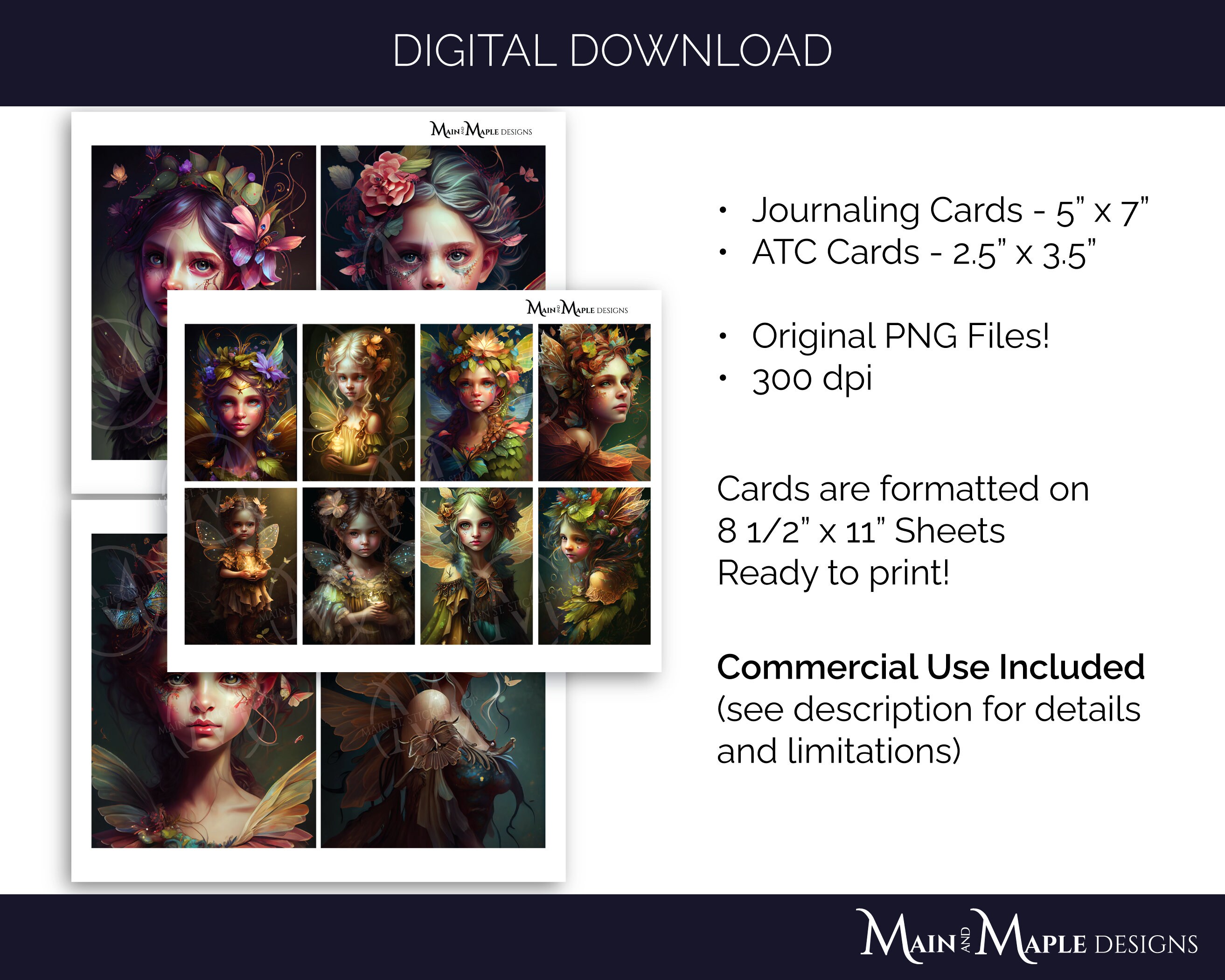 Magical Fairy Forest Clip Art Commercial Use Printable ATC - Etsy