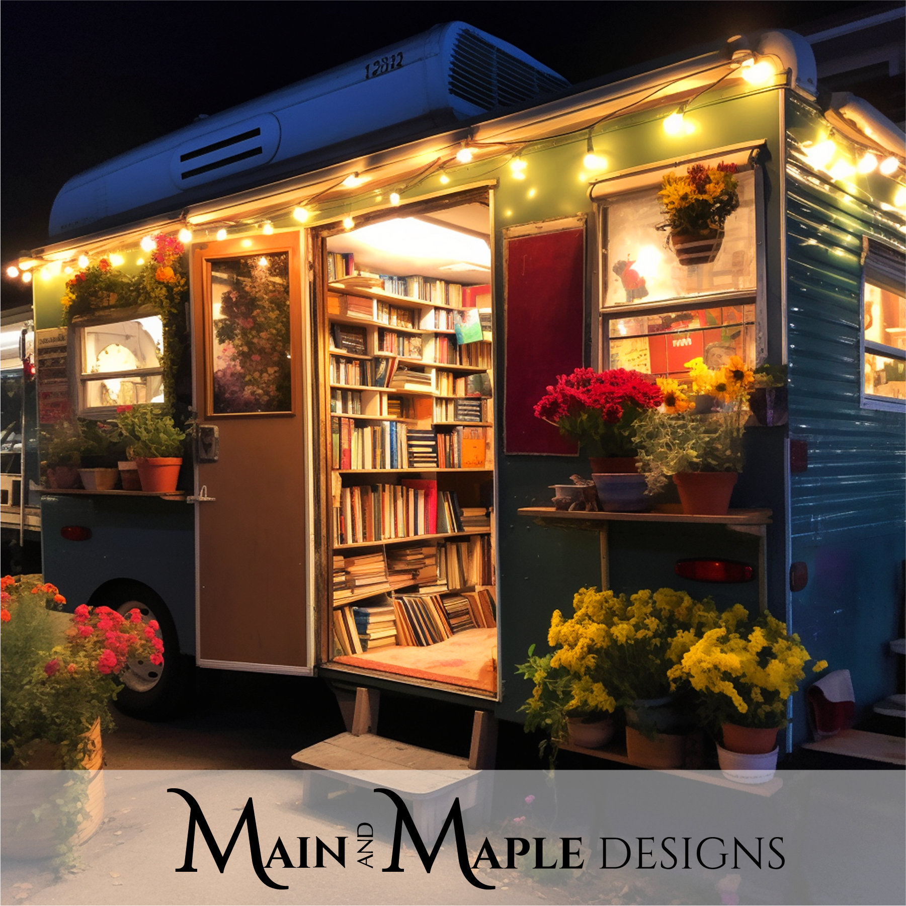 Bookmobile Bookstore in a Camper Library 10 Images Clip - Etsy