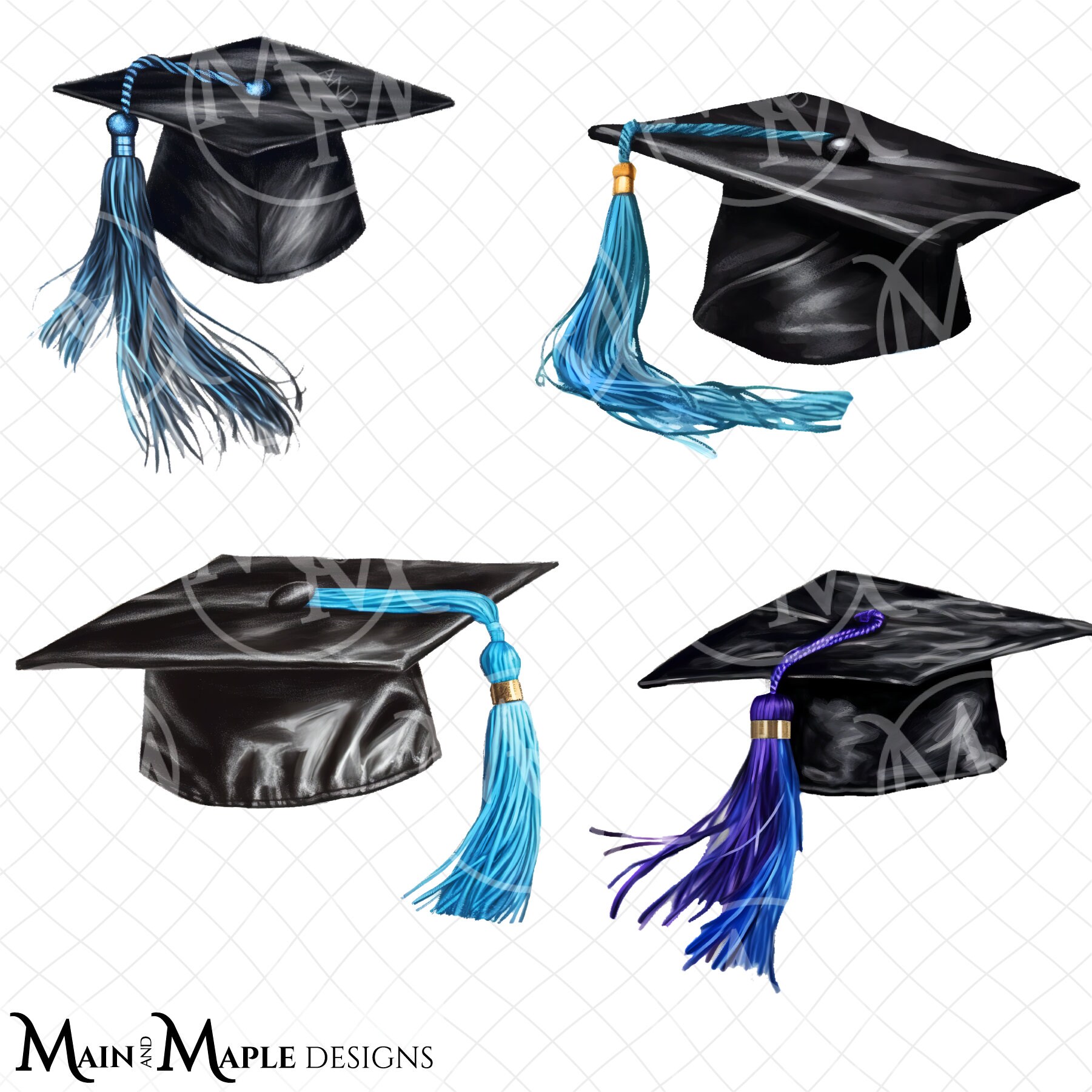 Graduation Cap Clipart | 28 Images | Transparent PNG Files | Commercial ...