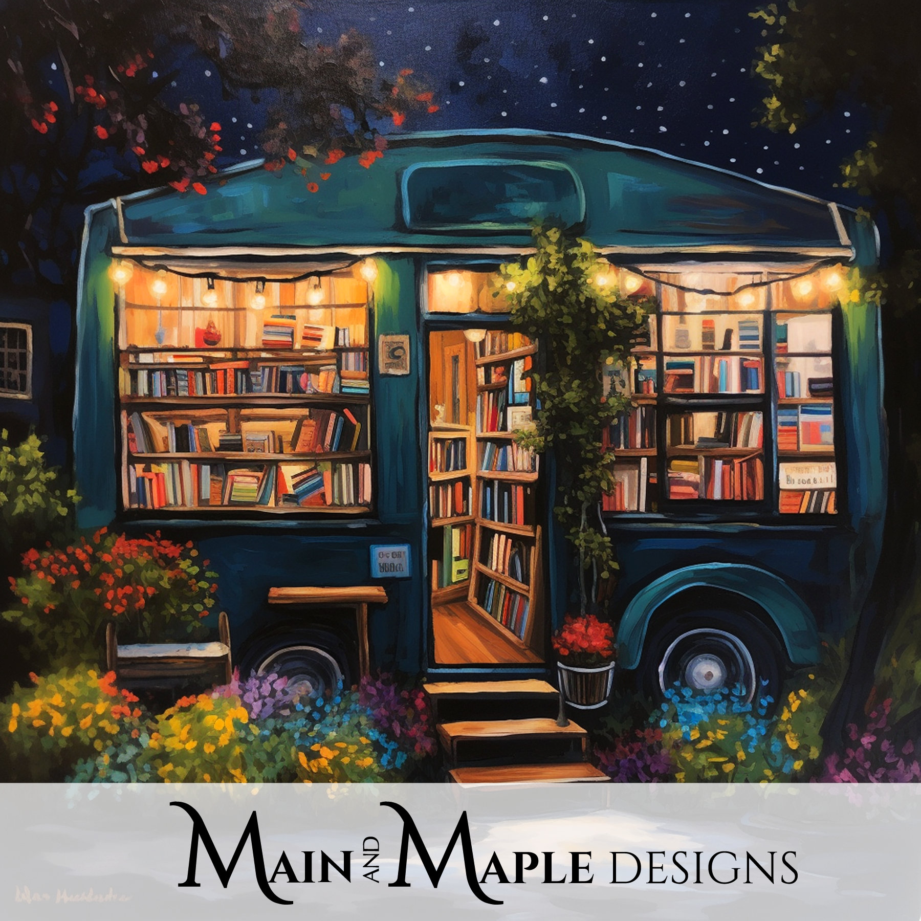 Bookmobile Bookstore in a Camper Library 10 Images Clip - Etsy