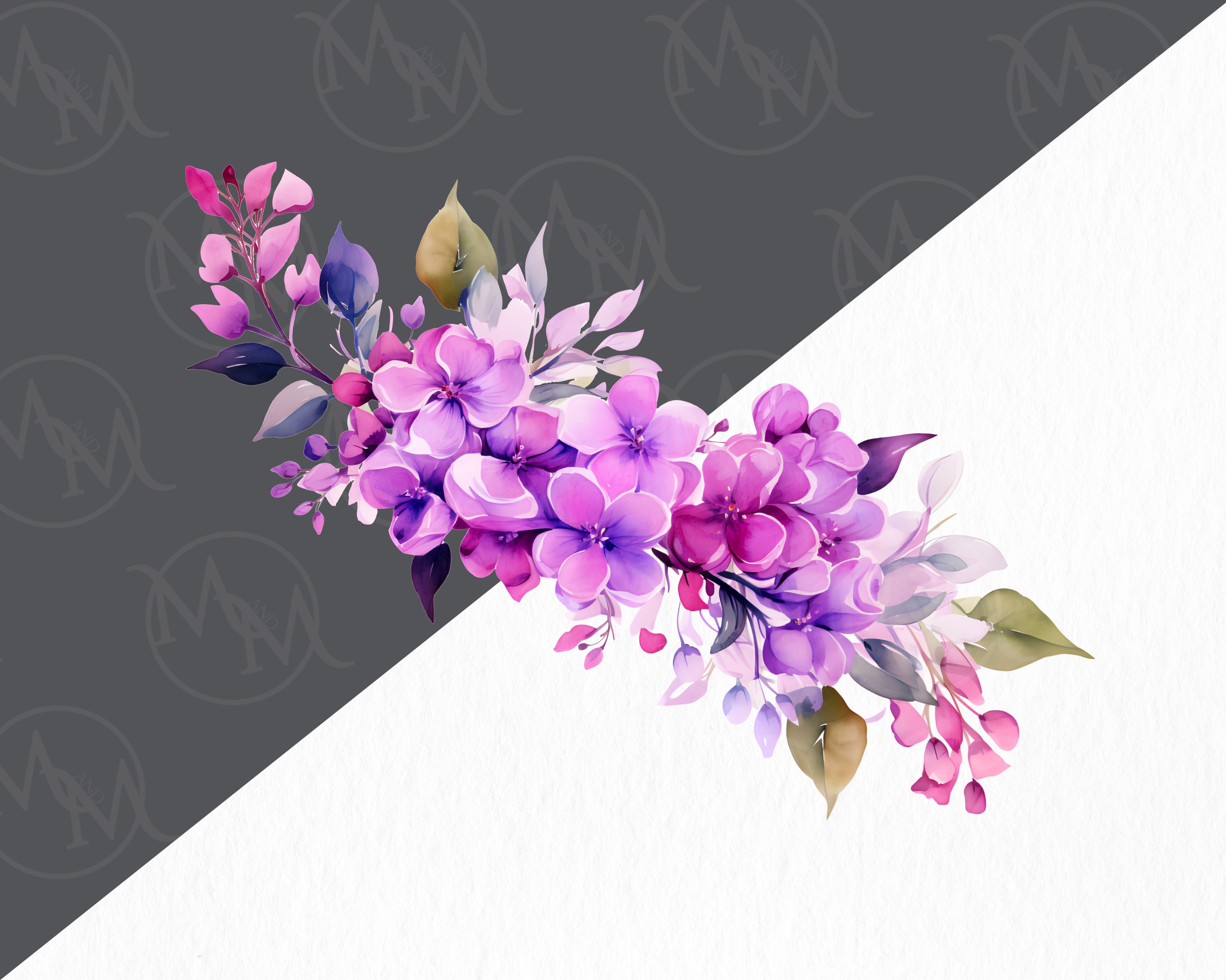 Bright Floral Border Transparent PNG File With Commercial Use - Etsy
